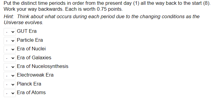 Solved Put the distinct time periods in order from the | Chegg.com