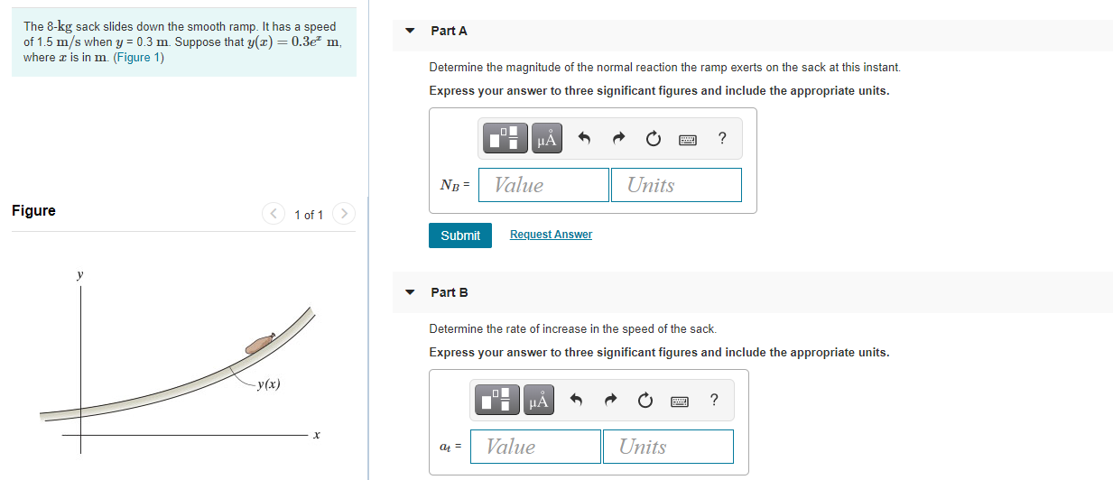 Solved Part A The 8-kg sack slides down the smooth ramp. It | Chegg.com