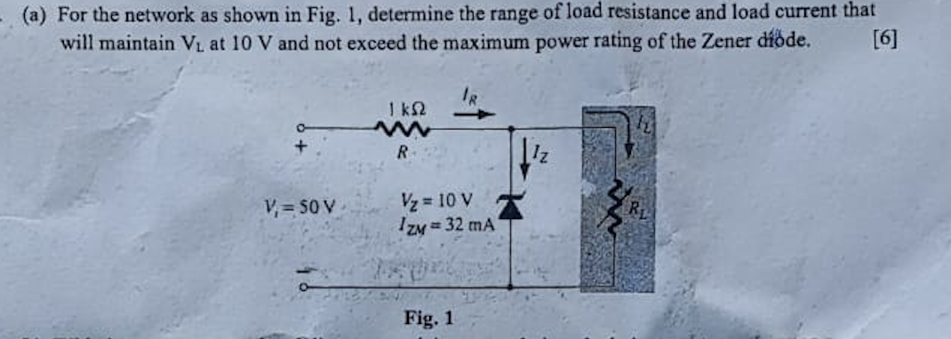 Solved (a) ﻿For the network as shown in Fig. 1, ﻿determine | Chegg.com