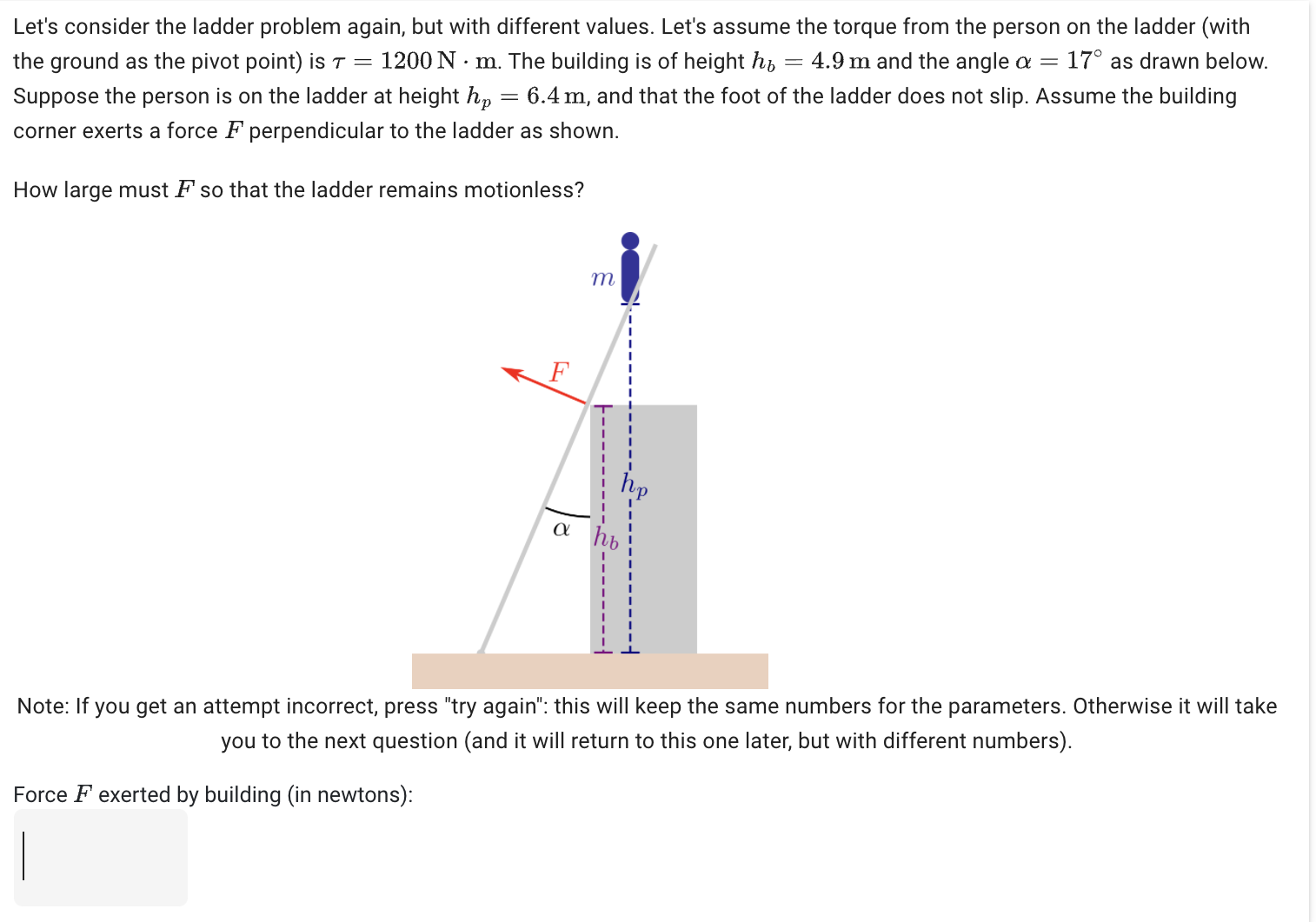 Solved Let's consider the ladder problem again, but with | Chegg.com
