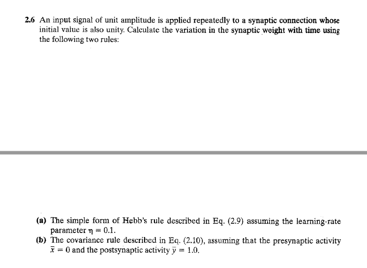 Solved 2.6 An input signal of unit amplitude is applied | Chegg.com