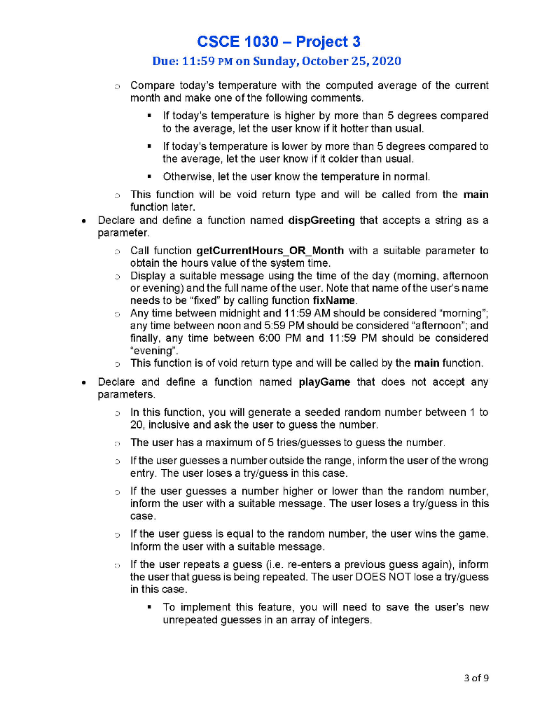 32 CSCE 1030 - Project 3 Due: 11:59 PM on Sunday, | Chegg.com