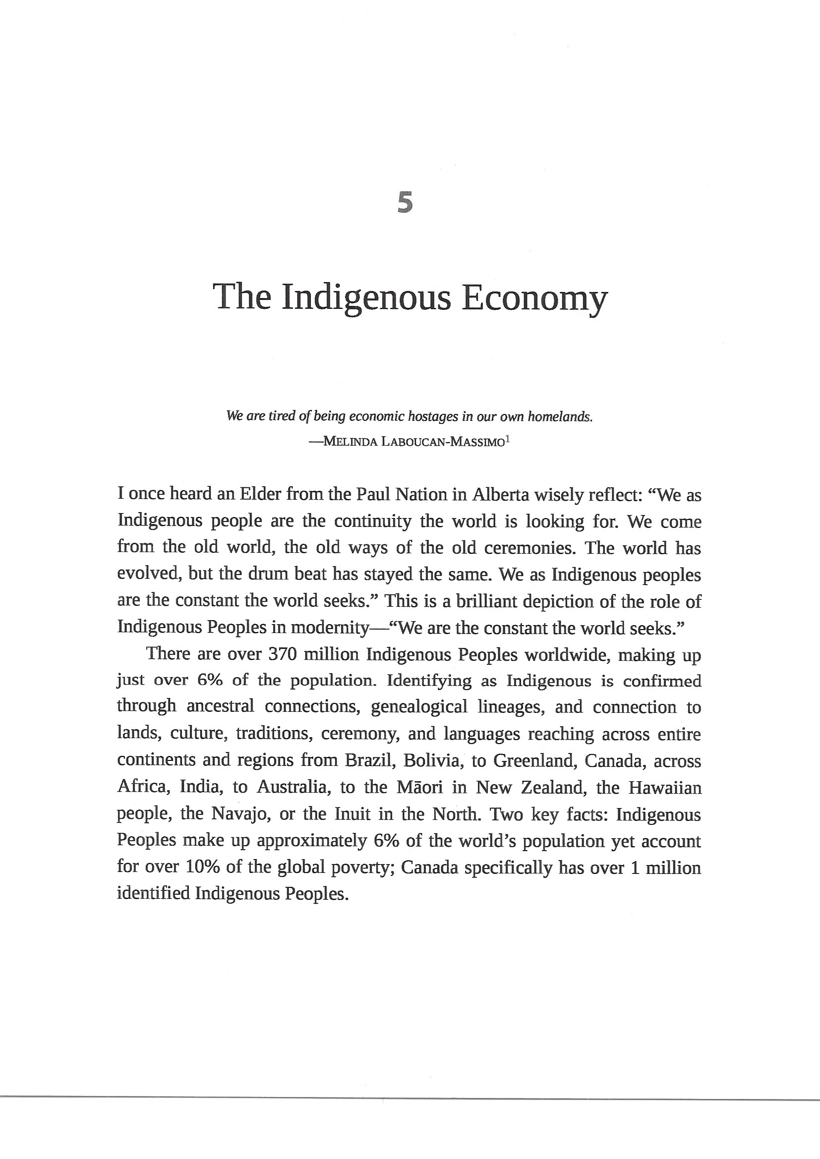 Solved Read Chapter 5 of Indigenomics, "The Indigenous | Chegg.com