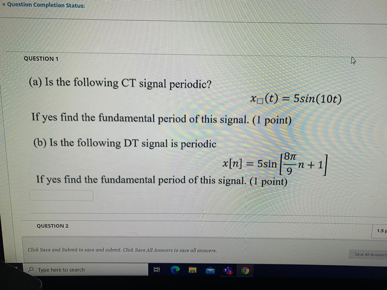 Solved Question Completion Status: QUESTION 1 (a) Is the | Chegg.com