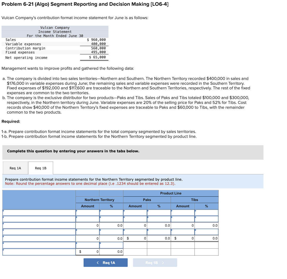 Solved Problem 6-21 (Algo) Segment Reporting and Decision | Chegg.com