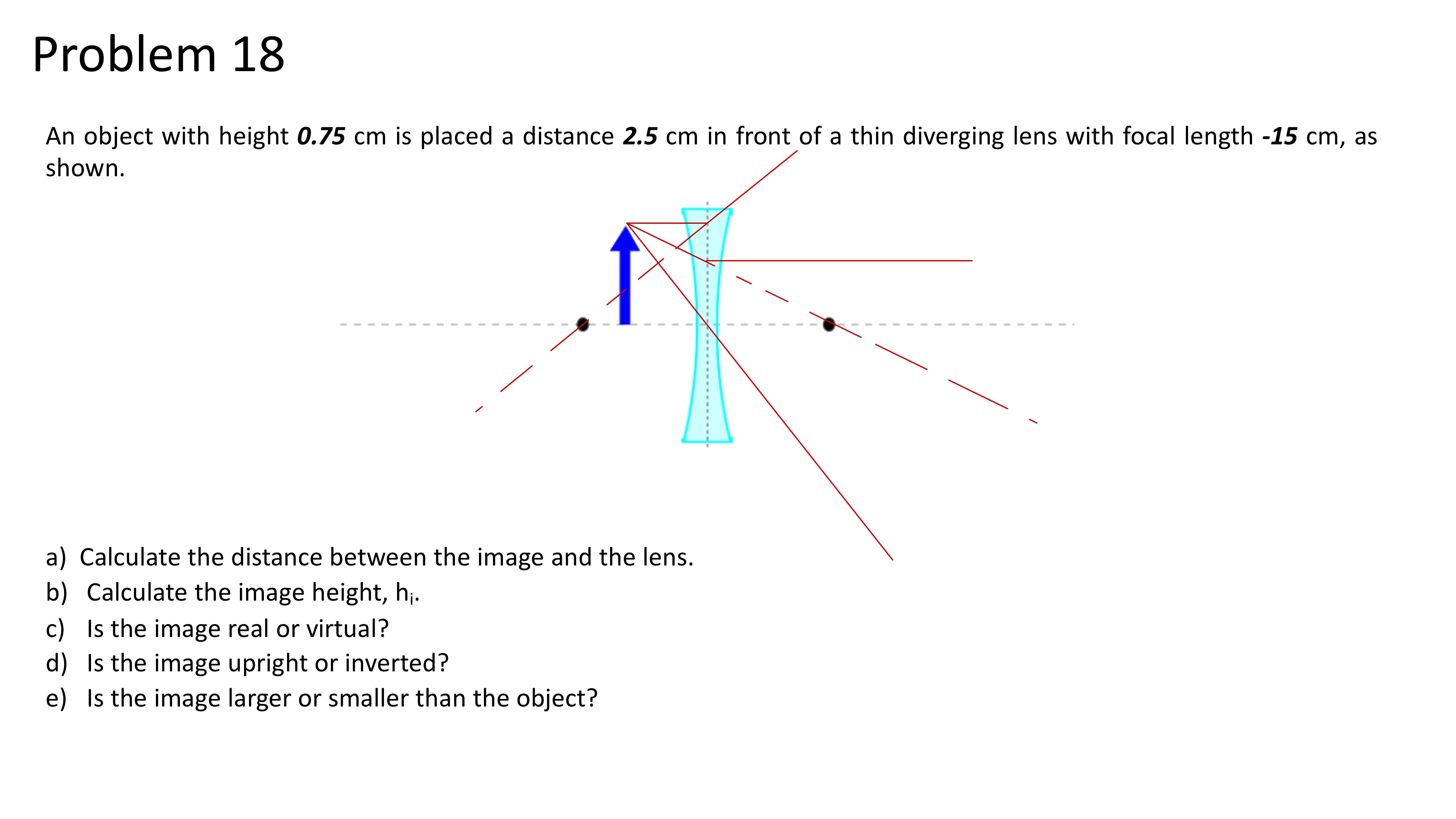 Solved An object with height 0.75cm is placed a distance | Chegg.com