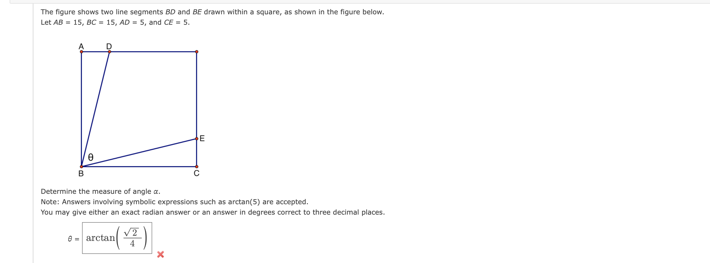 The figure shows two line segments BD ﻿and BE ﻿drawn | Chegg.com