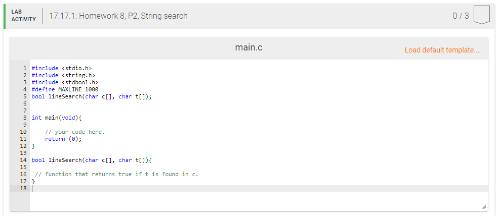 Solved Develop a C program that searches a file for a given | Chegg.com
