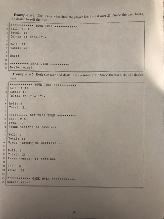 Solved 2) Blackjack Dice. Write a program (called q2.p) to | Chegg.com