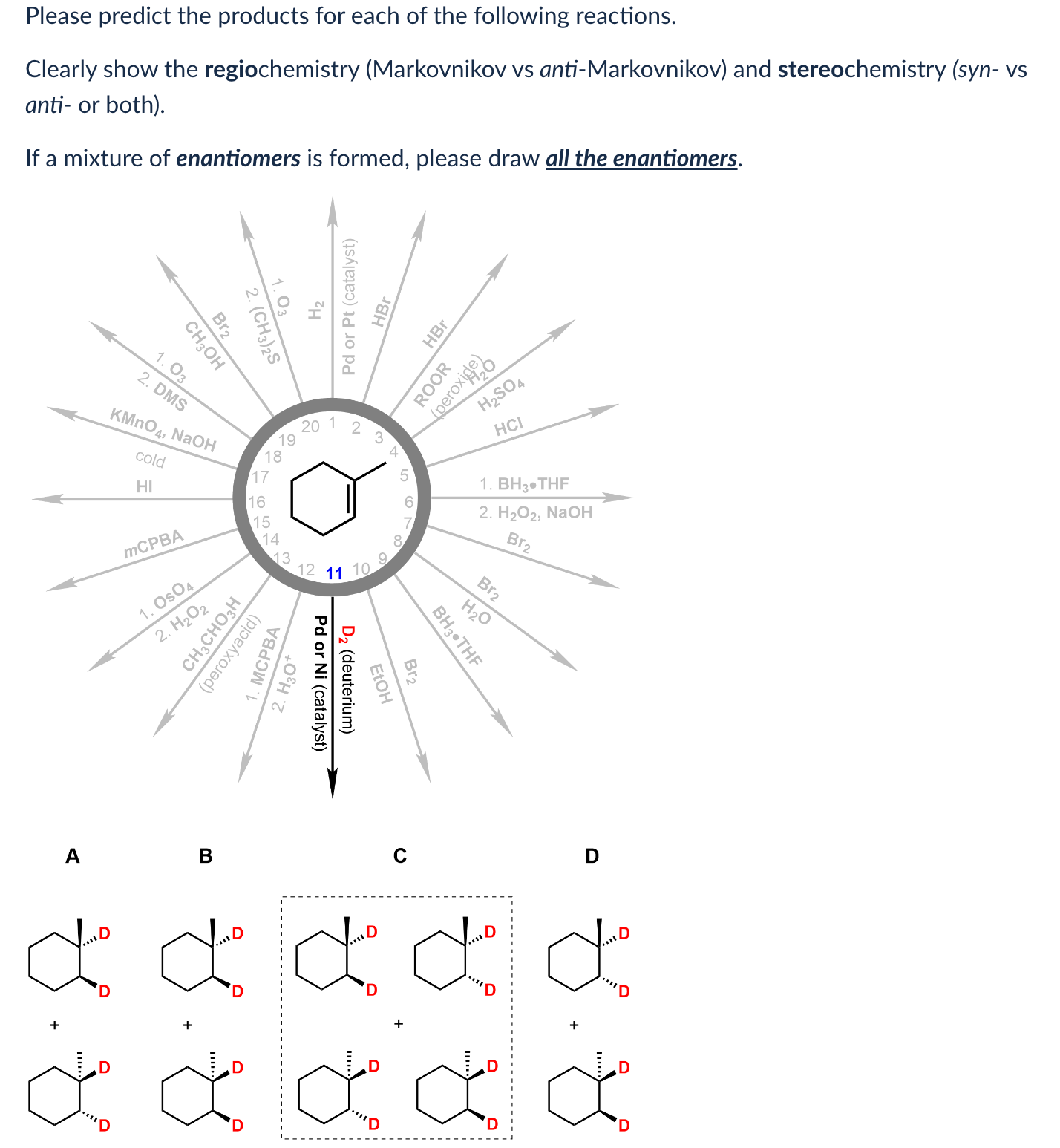 Solved Please predict the products for each of the following | Chegg.com
