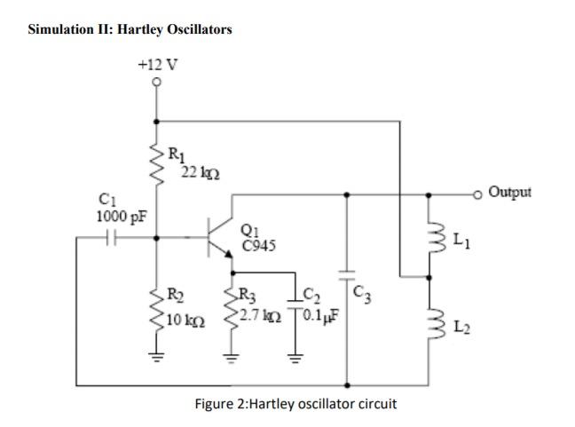 Solved Simulation II: Hartley Oscillators +12 V Ri 22 12 C | Chegg.com