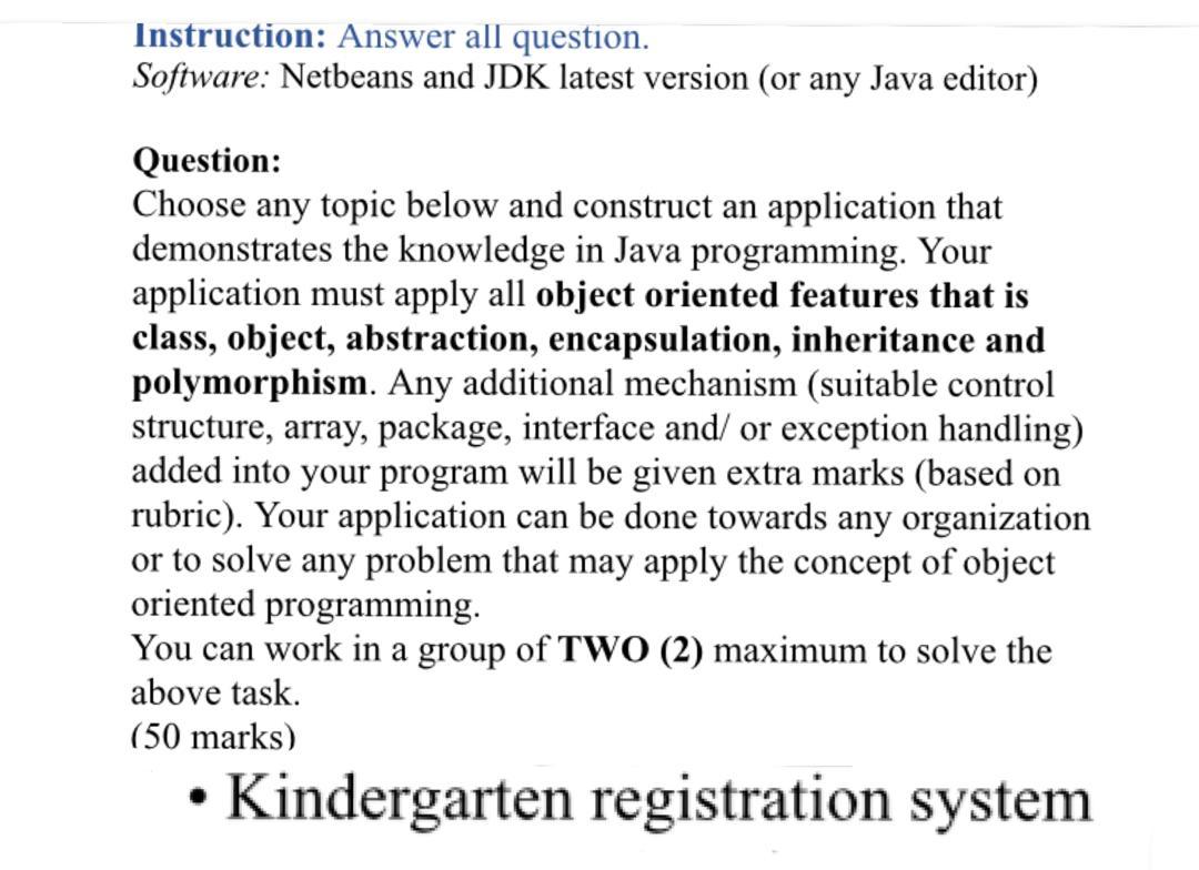 Solved Instruction: Answer all question. Software: Netbeans | Chegg.com