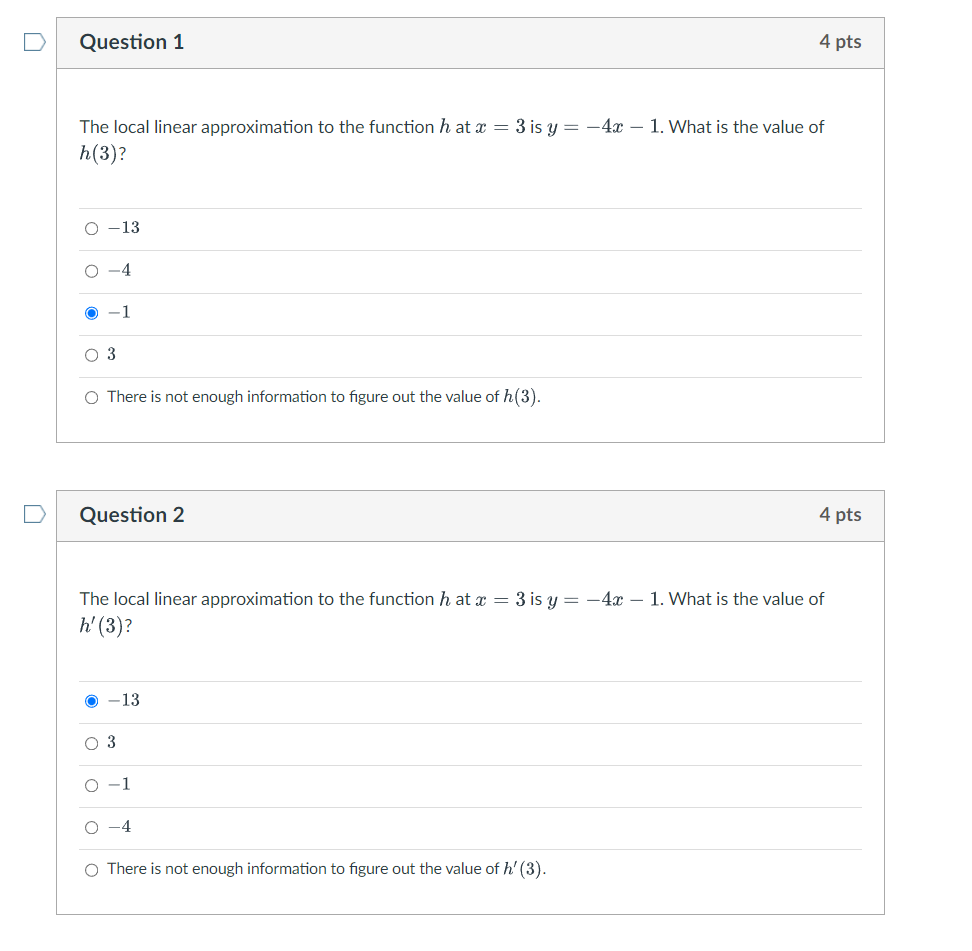Solved The Local Linear Approximation To The Function 1000