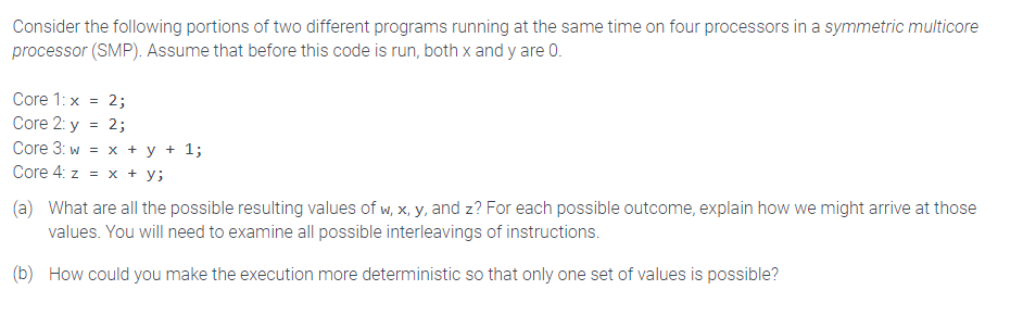 Solved Consider the following portions of two different | Chegg.com