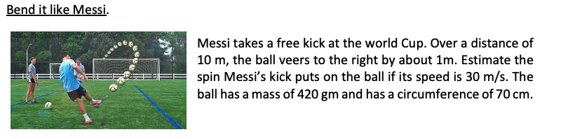 Solved Bend it like Messi. Messi takes a free kick at the | Chegg.com