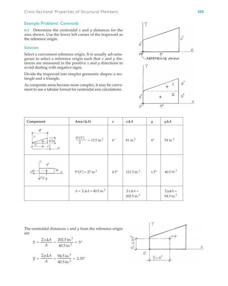 Solved Cross-Sectional Properties of Structural Members 309 | Chegg.com