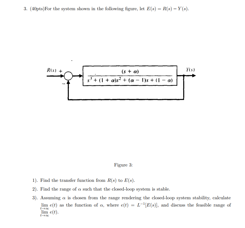 Solved 3. (40pts)For the system shown in the following | Chegg.com