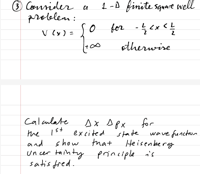 Solved (3) Convider a 1-D finite square well problem: | Chegg.com