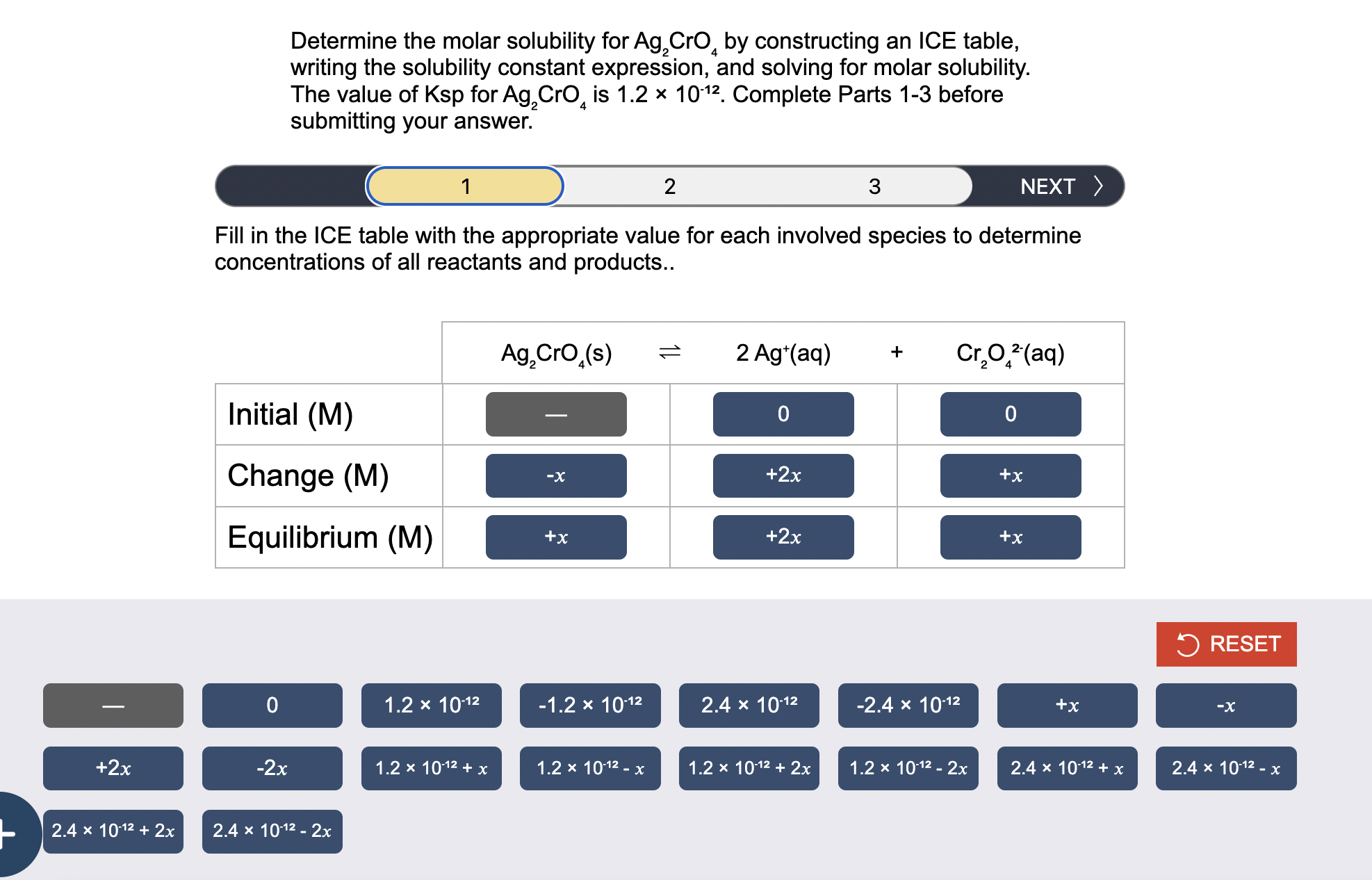 Solved Determine the molar solubility for Ag2CrO4 by | Chegg.com
