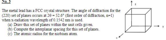 Solved The metal lead has a FCC crystal structure. The angle | Chegg.com