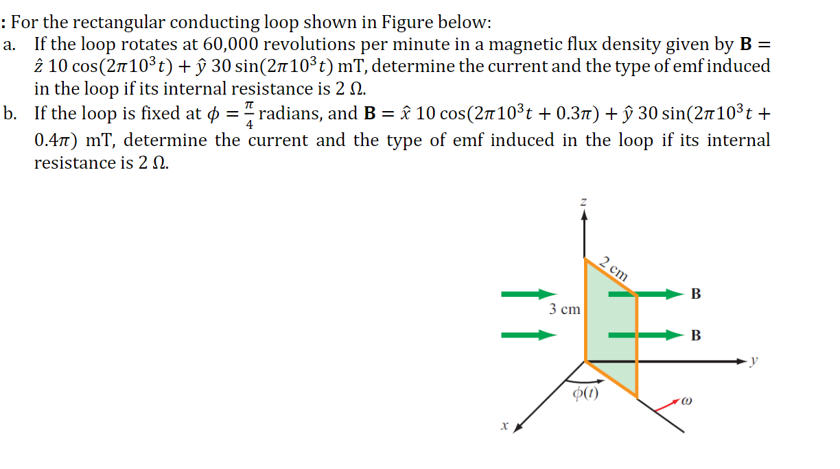 Solved : For the rectangular conducting loop shown in Figure | Chegg.com