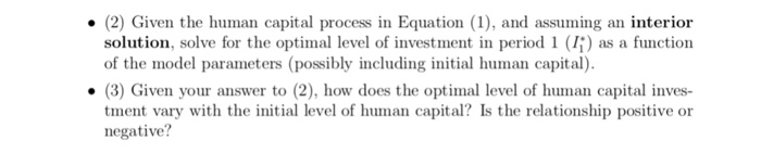 1. Recall the Ben-Porath model that we introduced in | Chegg.com