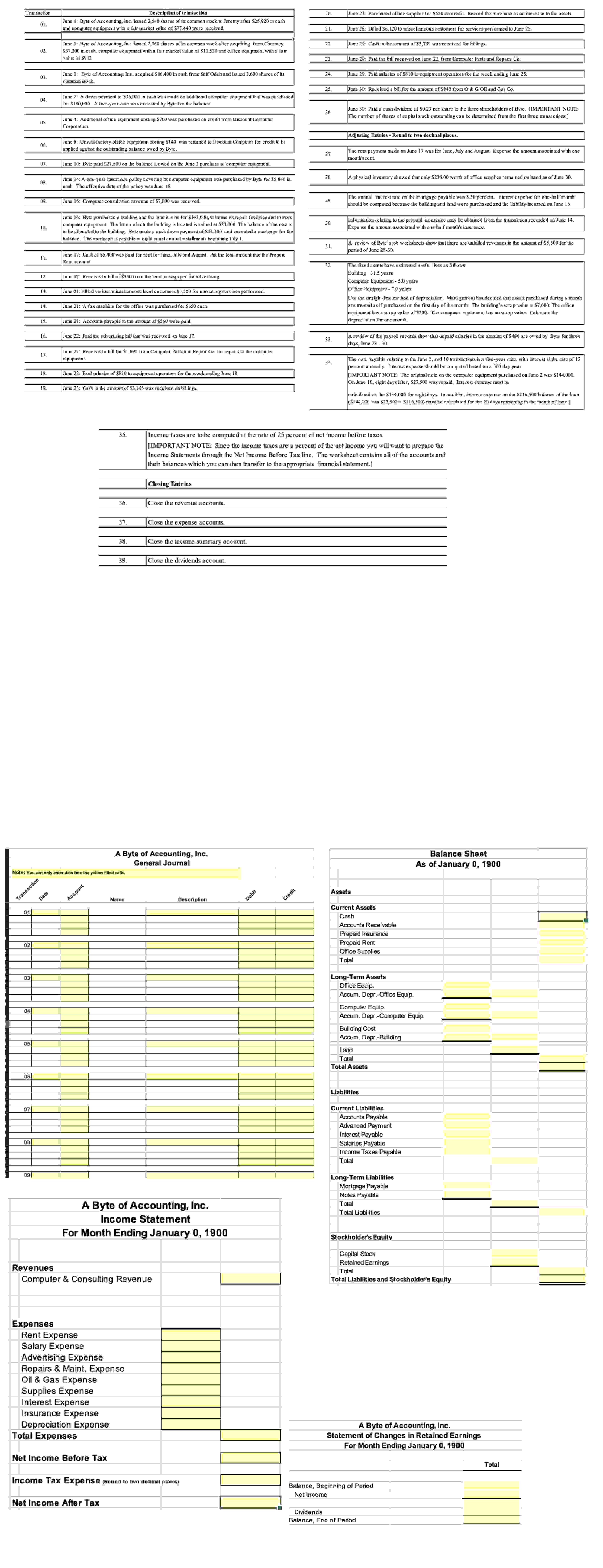 CYBERTEXT ACCOUNTING PROJECT! Thank you in advance | Chegg.com