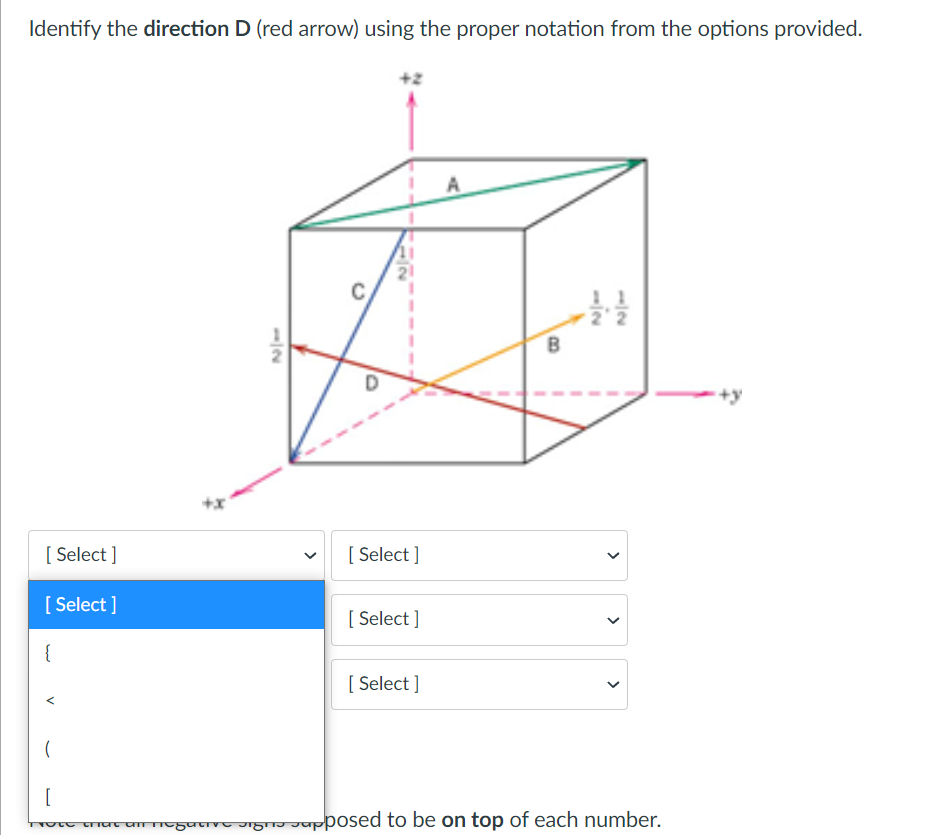 Solved Identify the direction D (red arrow) using the proper | Chegg.com