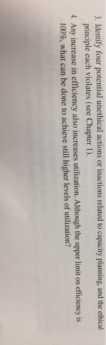 Solved 3. Identify four potential unethical actions or | Chegg.com