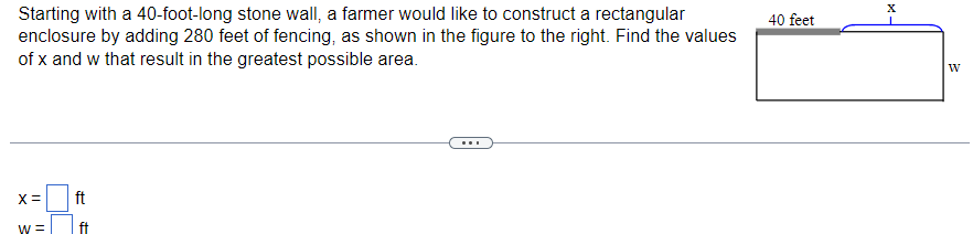 Solved Starting with a 40 -foot-long stone wall, a farmer | Chegg.com