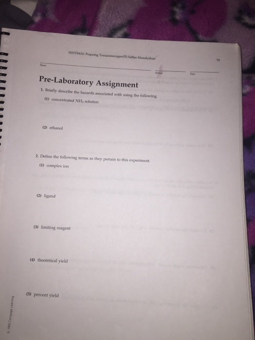 Solved Pre-Laboratory Assignment 1. Briefly describe the | Chegg.com