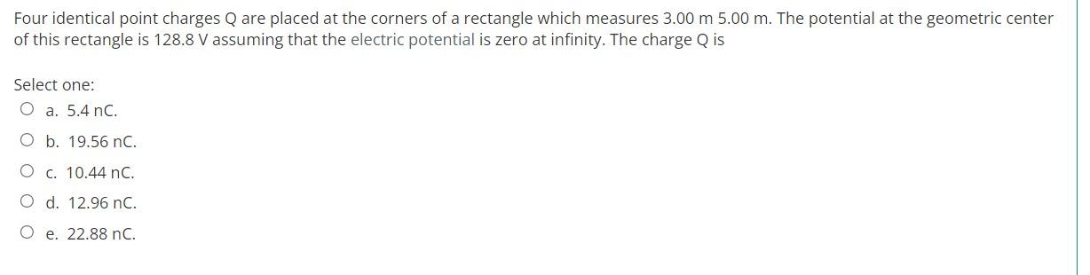 Solved Four identical point charges Q are placed at the | Chegg.com