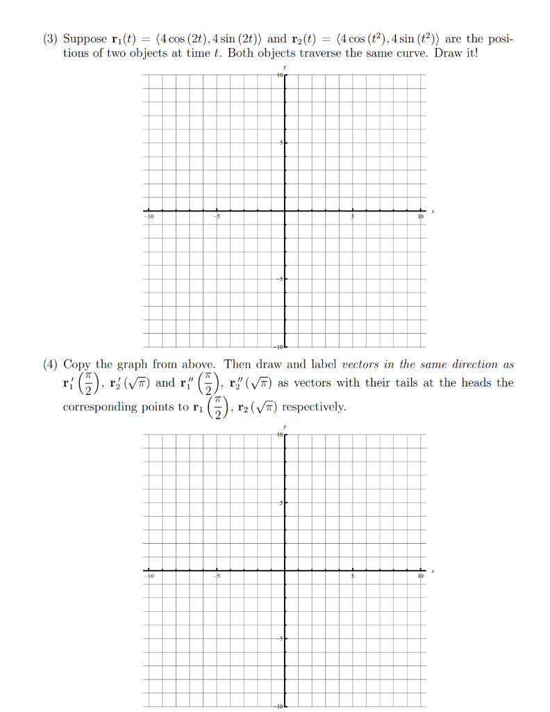 Solved (3) Suppose r1(t)= 4cos(2t),4sin(2t) and | Chegg.com