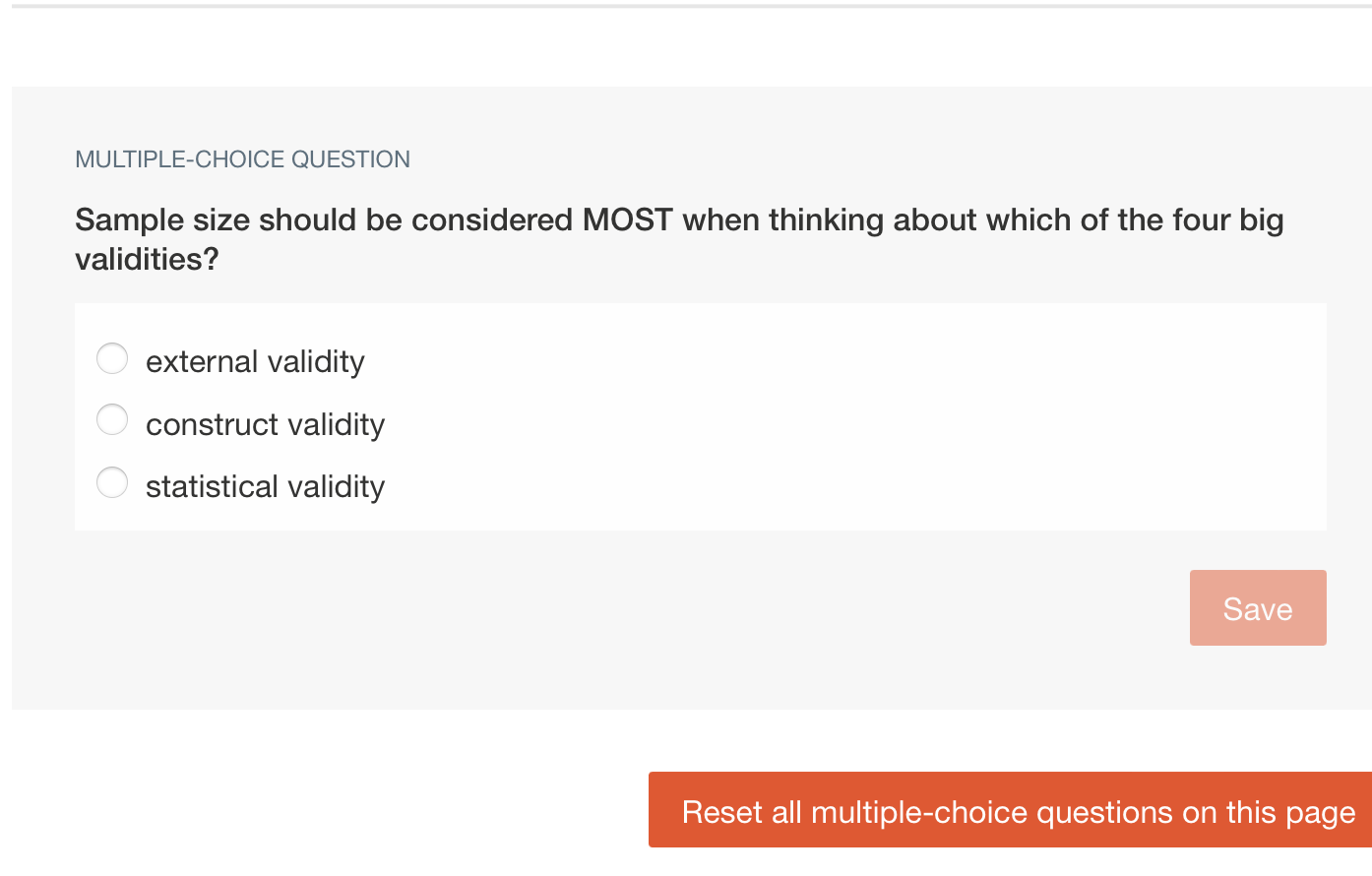 Solved MULTIPLE-CHOICE QUESTION Sample size should be | Chegg.com