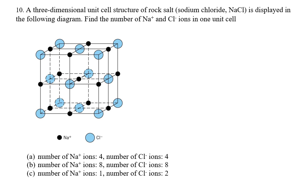 Solved 10. A three-dimensional unit cell structure of rock | Chegg.com
