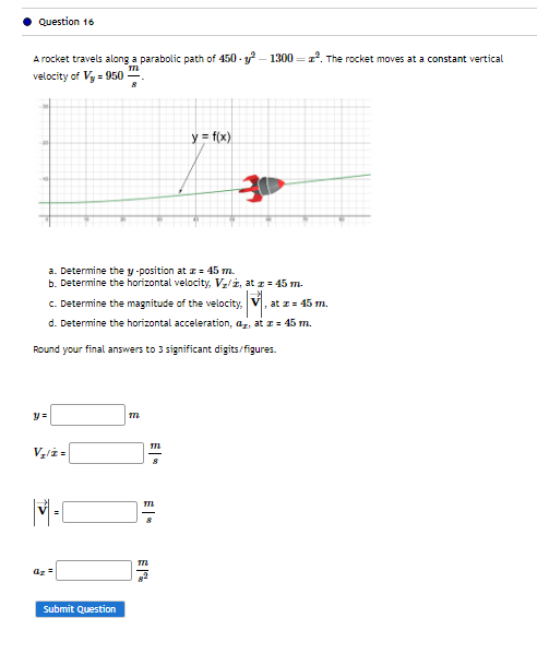 Solved A rocket travels along a parabolic path of | Chegg.com