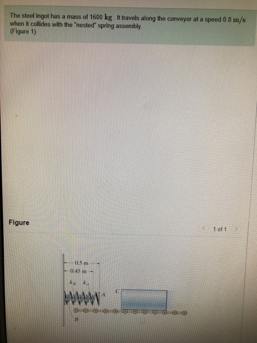 Solved The steel ingot has a mass of 1600 kg. It travels | Chegg.com