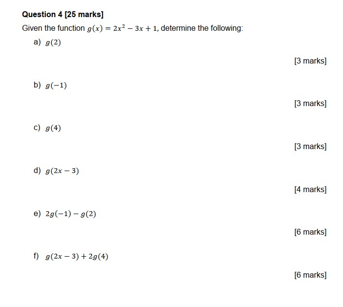 Solved Question 4 [25 ﻿marks]Given the function | Chegg.com