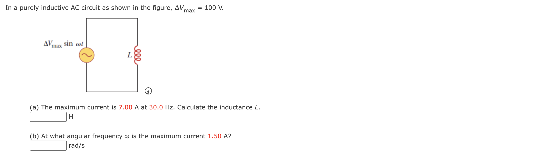 Solved In a purely inductive AC circuit as shown in the | Chegg.com