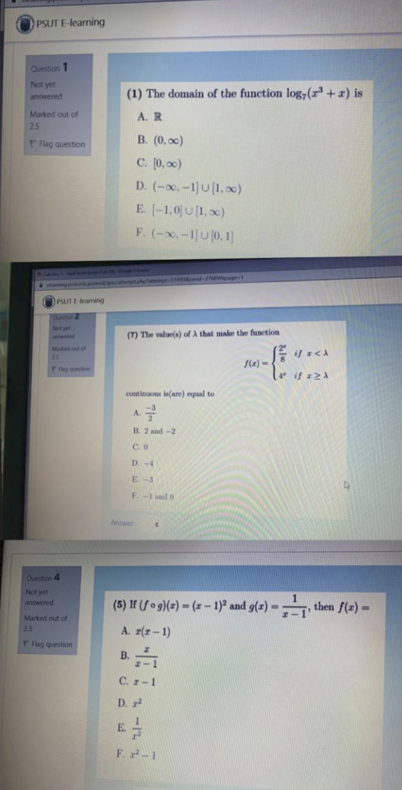 Solved PSUT E-learning Question 1 Not yet answered (1) The | Chegg.com