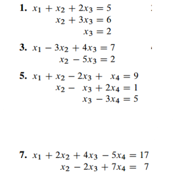 Solved The linear systems problems are in echelon form. | Chegg.com