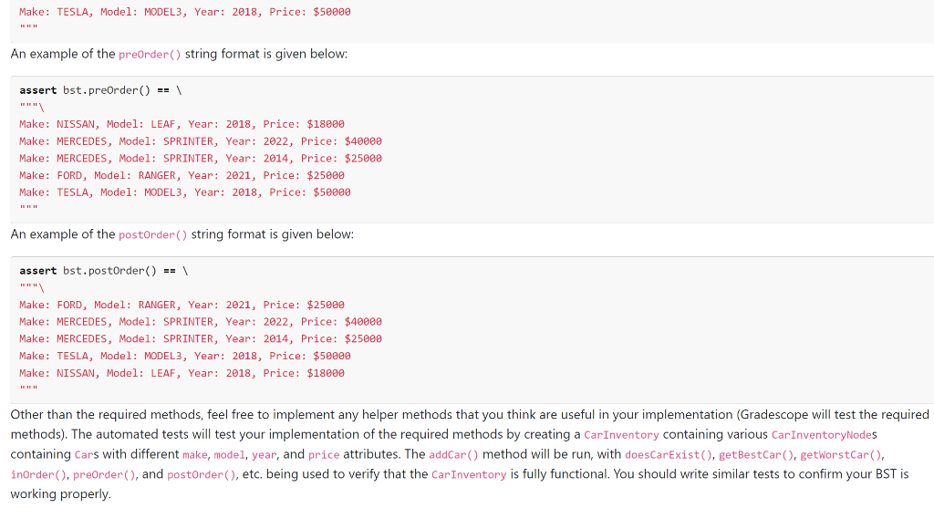 Solved You will need to create four files: - Car.py - | Chegg.com