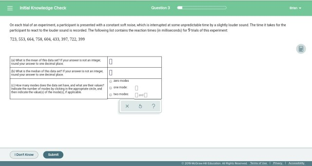 Solved Initial Knowledge Check Question 3 Brion On each | Chegg.com