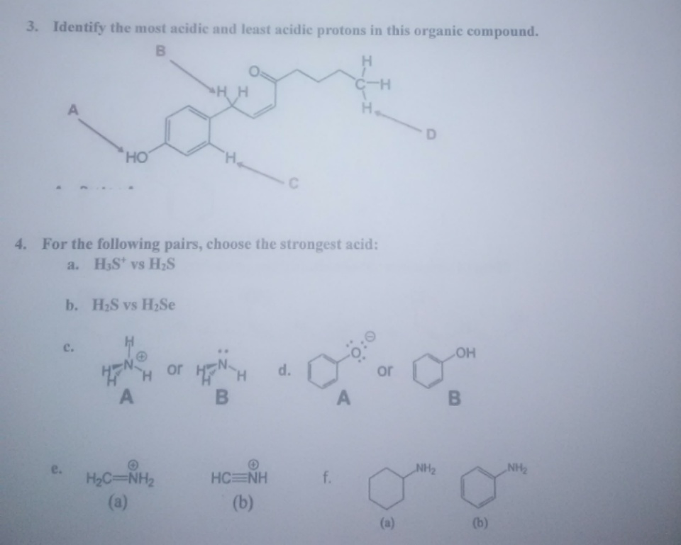 Solved 3. Identify the most acidic and least acidic protons | Chegg.com