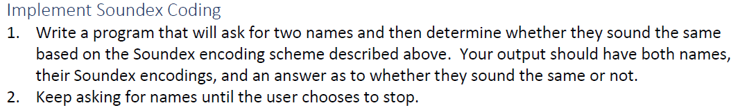 Solved m n r The Soundex Algorithm 1. Make a copy of the | Chegg.com