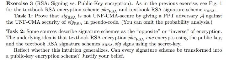 Solved Exercise 3 (RSA: Signing vs. Public-Key encryption). | Chegg.com Solved Exercise 3 (RSA: Signing vs. Public-Key encryption). | Chegg.com