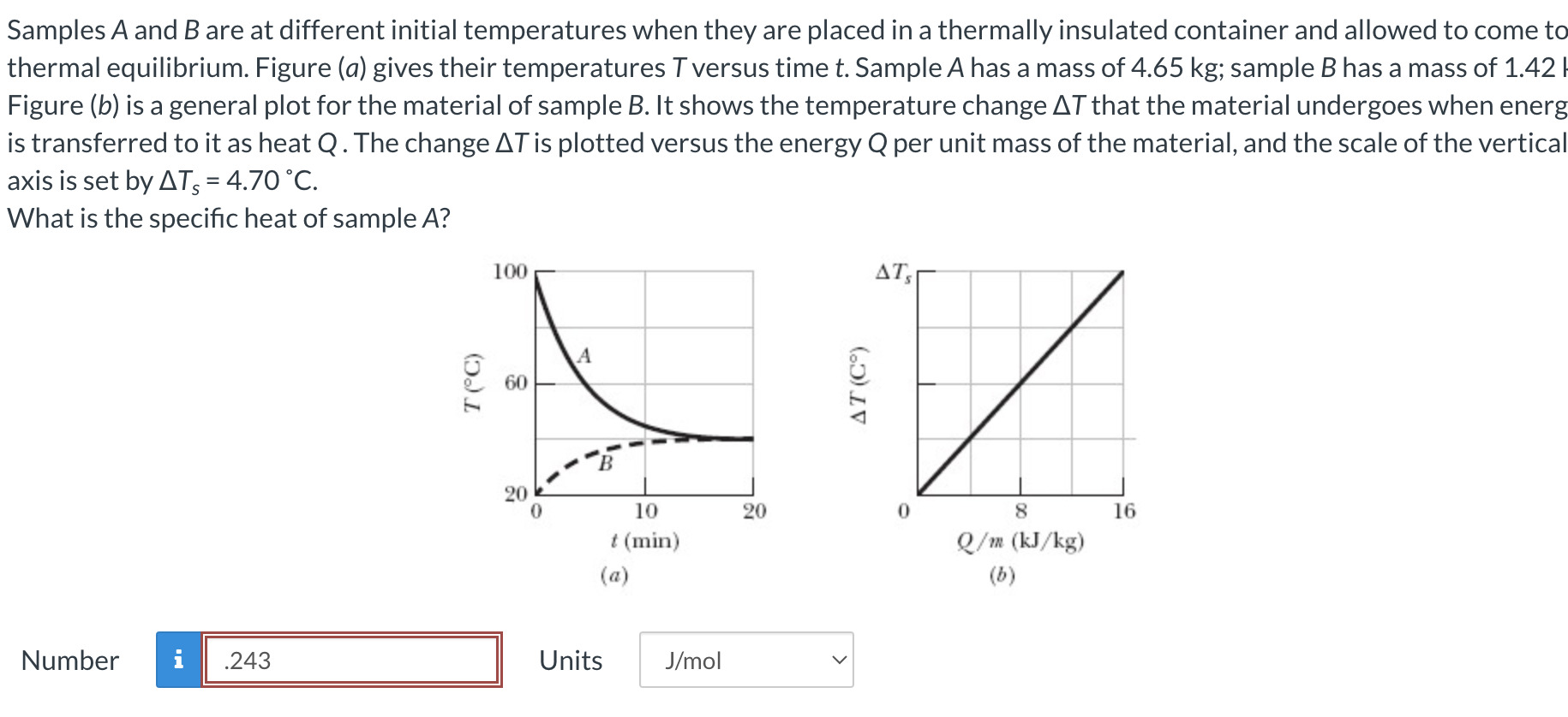 Solved Samples A and B ﻿are at different initial | Chegg.com