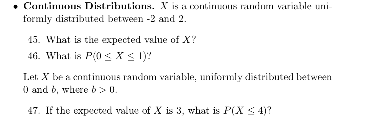 Solved • Continuous Distributions. X is a continuous random | Chegg.com
