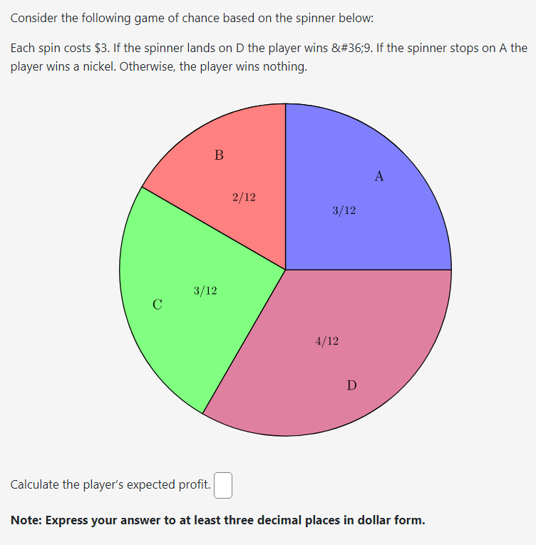 Solved Consider the following game of chance based on the | Chegg.com