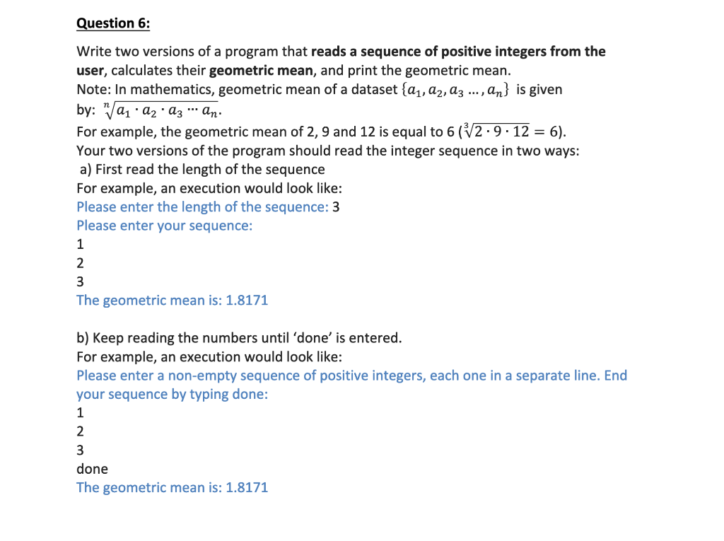 Solved Question 6 Write Two Versions Program Reads Sequence 0348